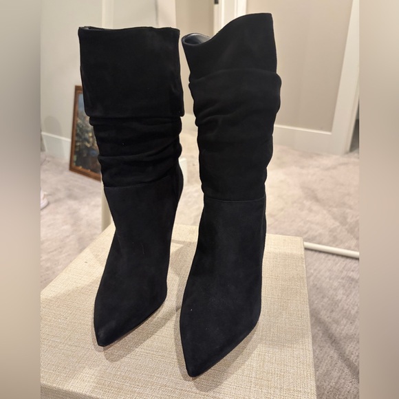 SCHUTZ | Shoes | Schutz Black Suede Scrunch Womens Boots | Poshmark